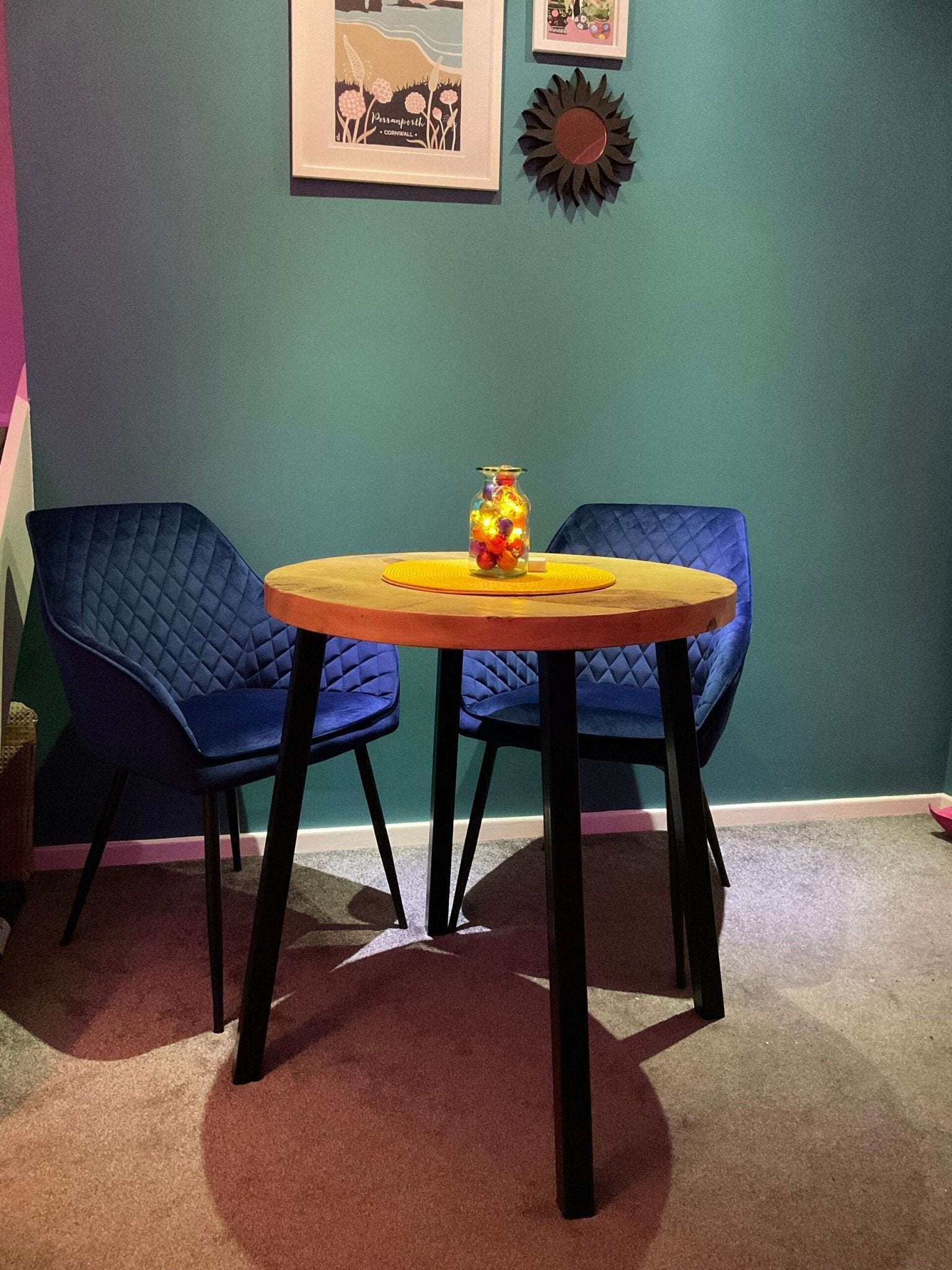 Extra Chunky extending round rustic modern space saving dining table ...