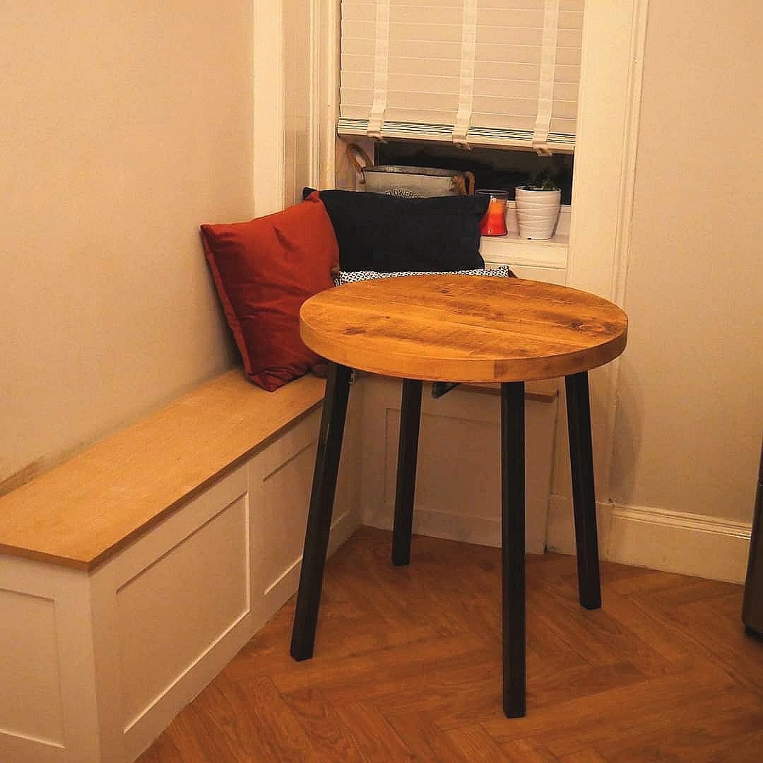 Extra Chunky extending round rustic modern space saving dining table ...