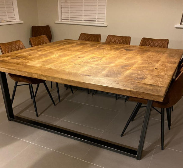 Extra Chunky Extra Large Rustic Dining Table – 120 Wide – The Grain ...